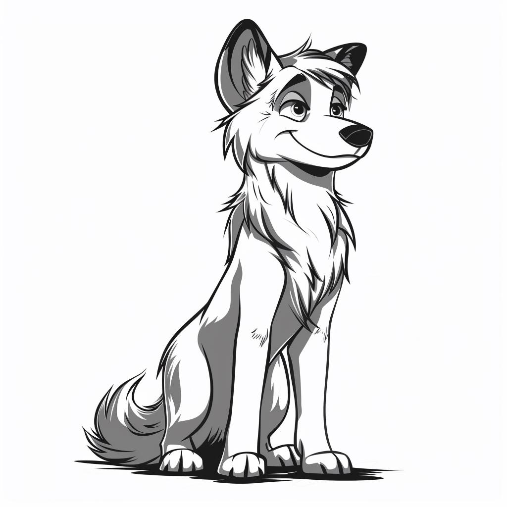 Wolf Cartoon Line Art Black and White Bundle 2 32 Digital Ai Line Art ...