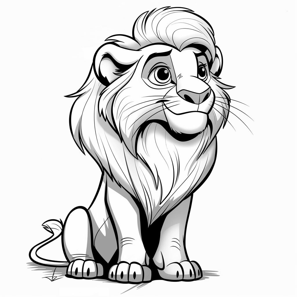 Lion Cartoon Line Art Bundle 2 90 PNG SVG AI Clipart (digital Download ...