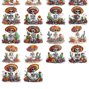 Skeleton Latin American Line Art Color Bundle 2 18 Digital Ai Line Art ...