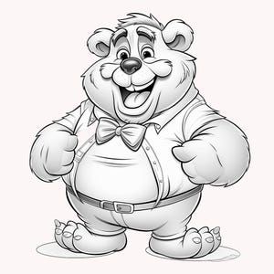 Bear at Work Cartoon Bundle 2 42 Digital Ai Line Art PNG-SVG (digital ...