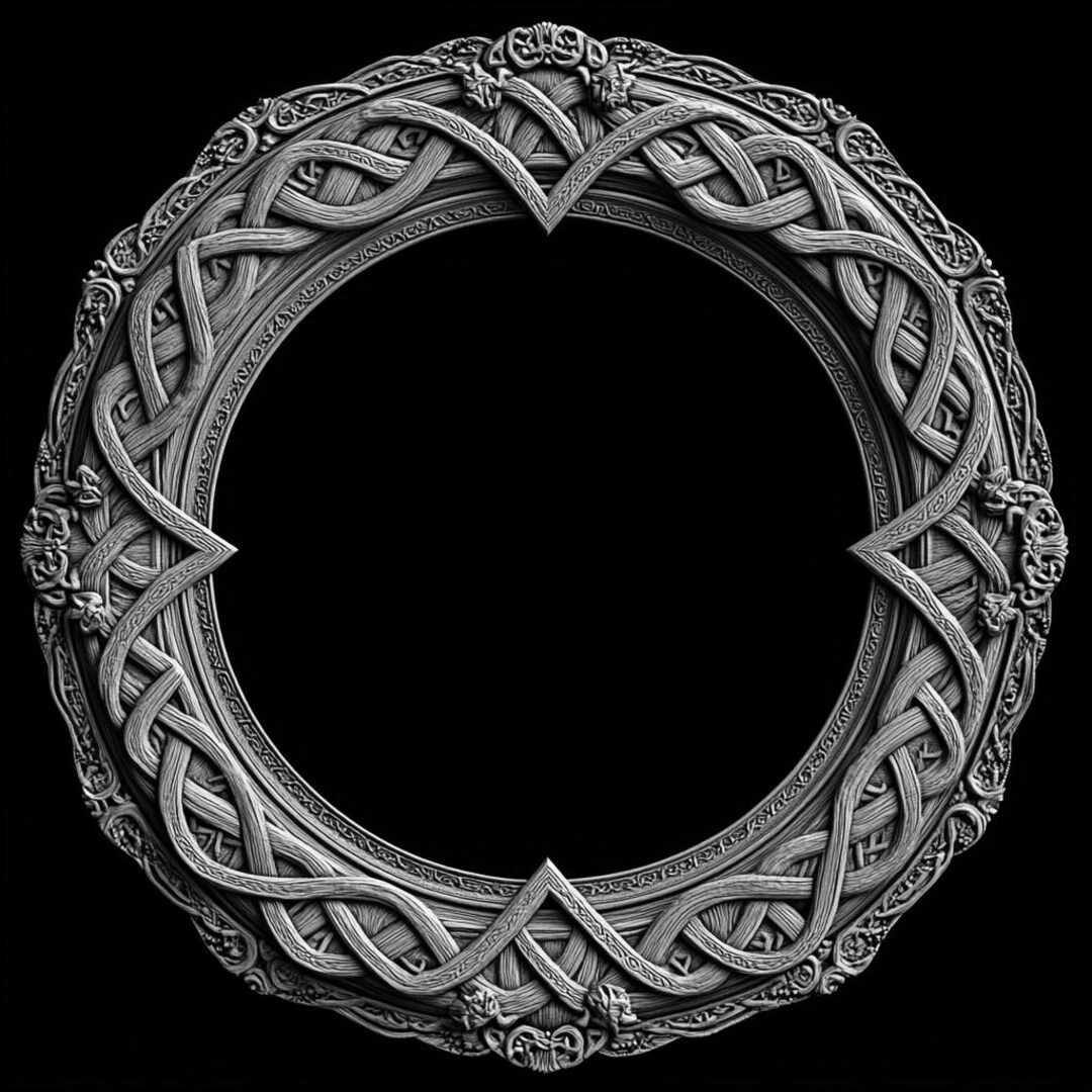 Frame Celtic Bas Relief Greyscale Bundle 2 22 Digital Ai Line Art PNG ...