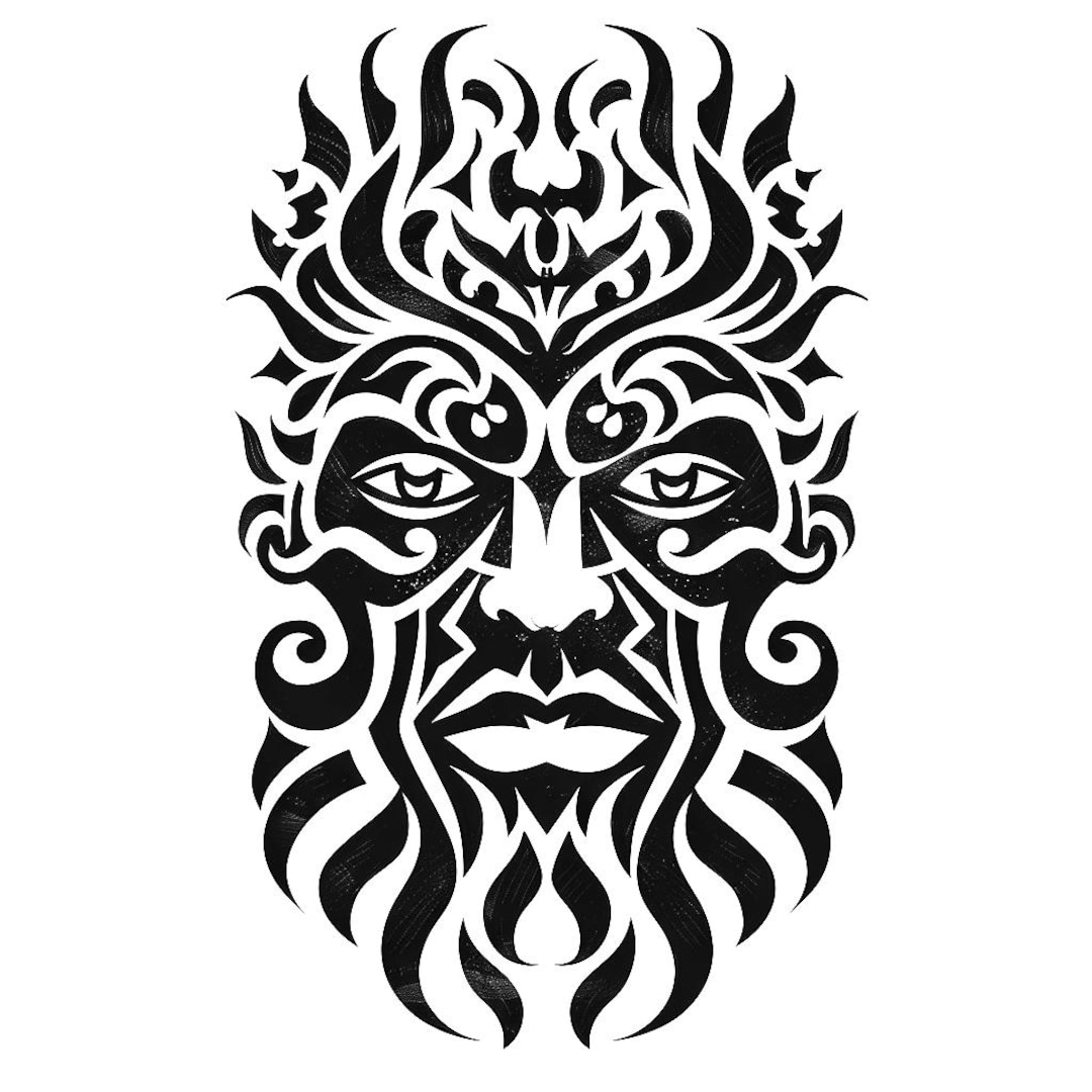 Faces Celtic-slavic Abstract Line Art Illustration Black and White ...