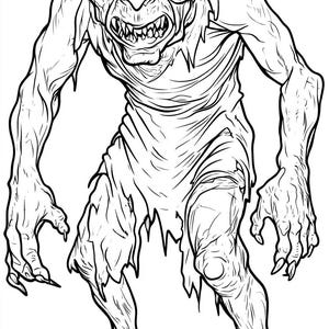 Goblin Cartoon Line Art Illustration Black and White Bundle 1 45 ...
