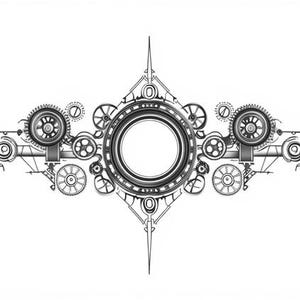 Dividers Steampunk Black and White Bundle 1 130 Digital Line Art Svg ...