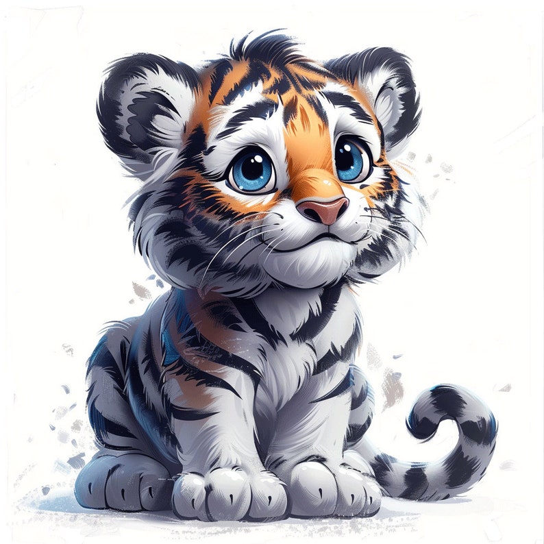 Tiger-blue Eyed Full Color Bundle 1 75 Digital Ai Line Art PNG-SVG-JPG ...