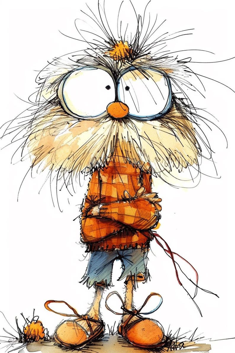 Old Man Groovy Cartoon Line Kunst Farbbündel 1 18 Digital Ai Line Art ...