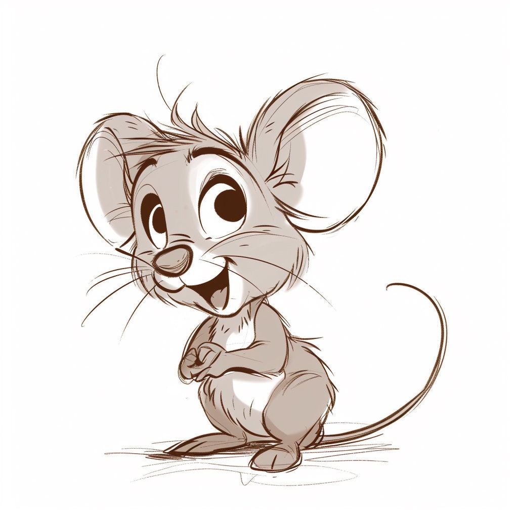 Mouse Grey Line Art Color/black and White Bundle 1 48 Digital Line Art ...