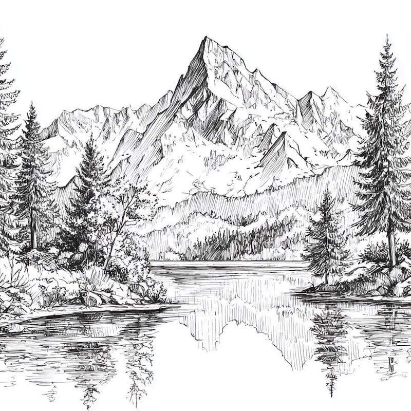 Svg Line Drawing Fantasy - Etsy