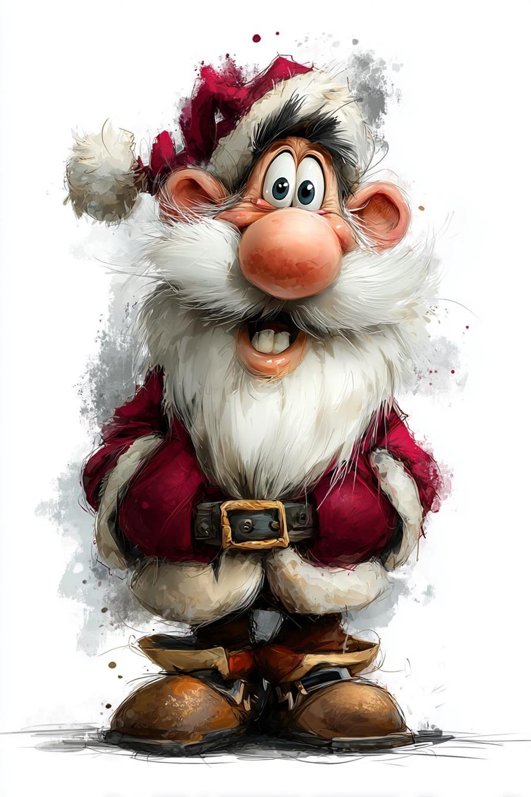 Santa Crazy Cartoon Line Art Color Bundle 1 22 Digital Ai Line Art PNG ...