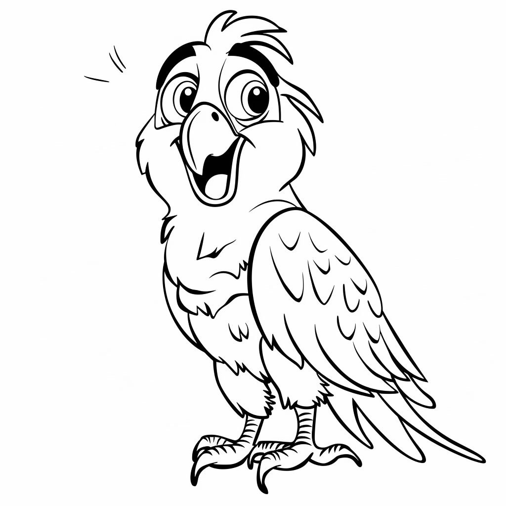 Parrot Cartoon Illustration Black and White Bundle 2 60 Digital Line ...