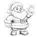 Santa Cartoon Line Art Illustration Black and White Bundle 1 36 Digital ...