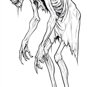 Ghouls Cartoon Line Art Illustration Black and White Bundle 1 48 ...