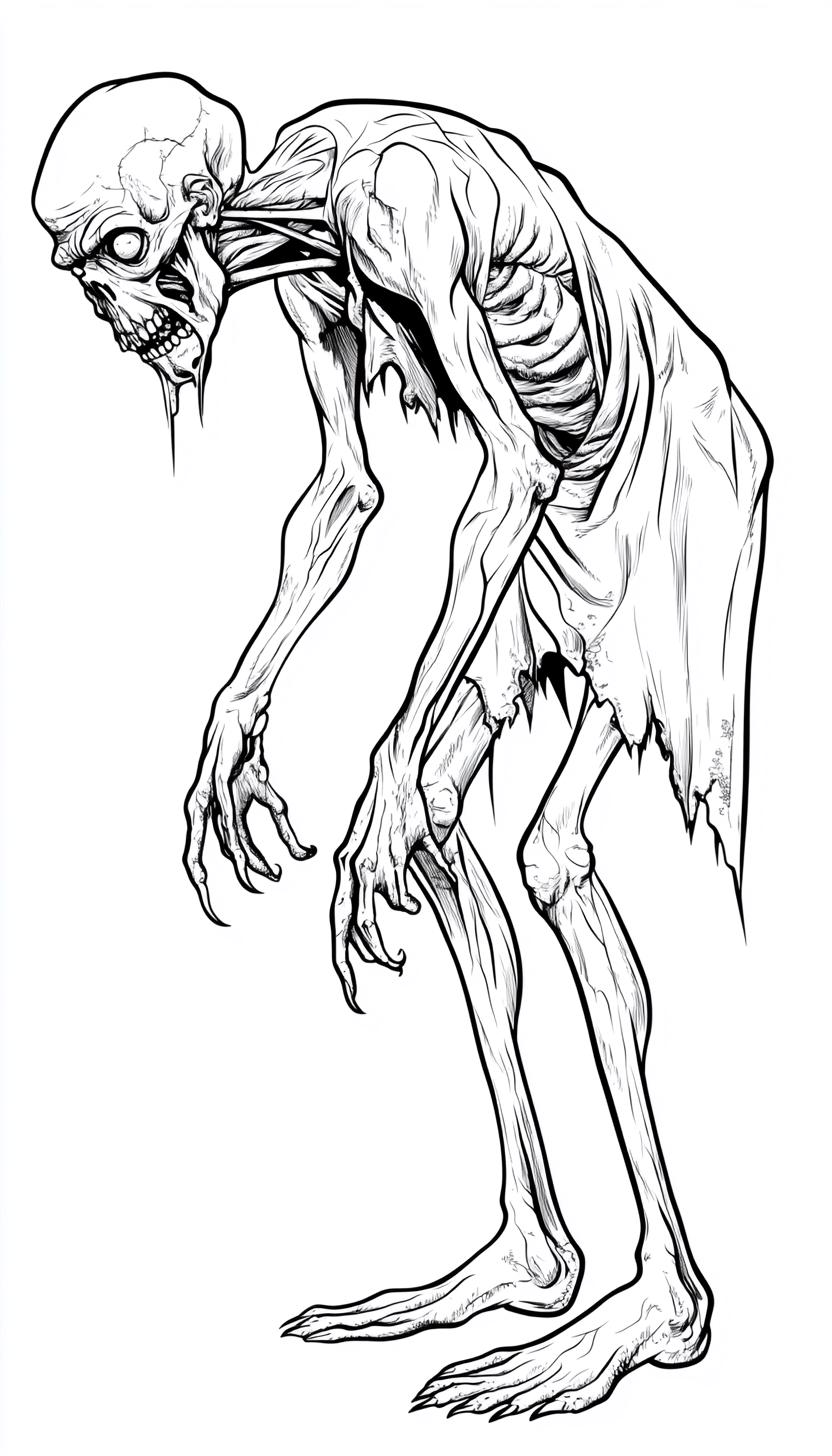 Ghouls Cartoon Line Art Illustration Black and White Bundle 1 48 ...