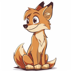 Coyote Cartoon Illustration Color Bundle 1 50 Digital Line Art Ai Svg ...