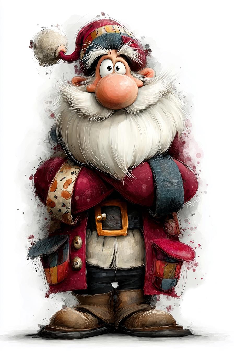 Santa Crazy Cartoon Line Art Color Bundle 1 22 Digital Ai Line Art PNG ...