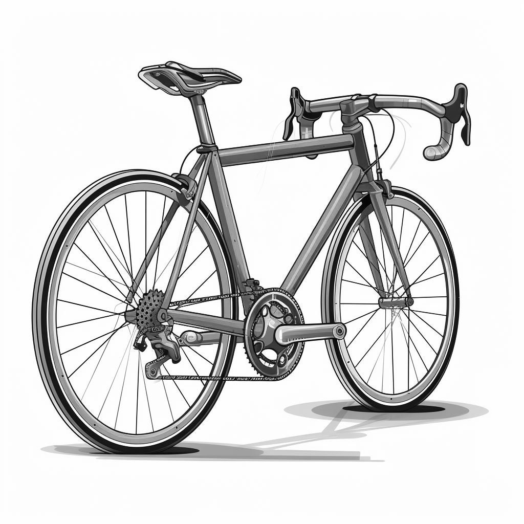 Road Bike Black and White Line Art Bundle 1 48 Digital Ai Line Art PNG ...