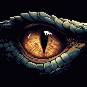 Snake/reptile Eye Cartoon Color Black Background Bundle 1 60 Digital Ai ...