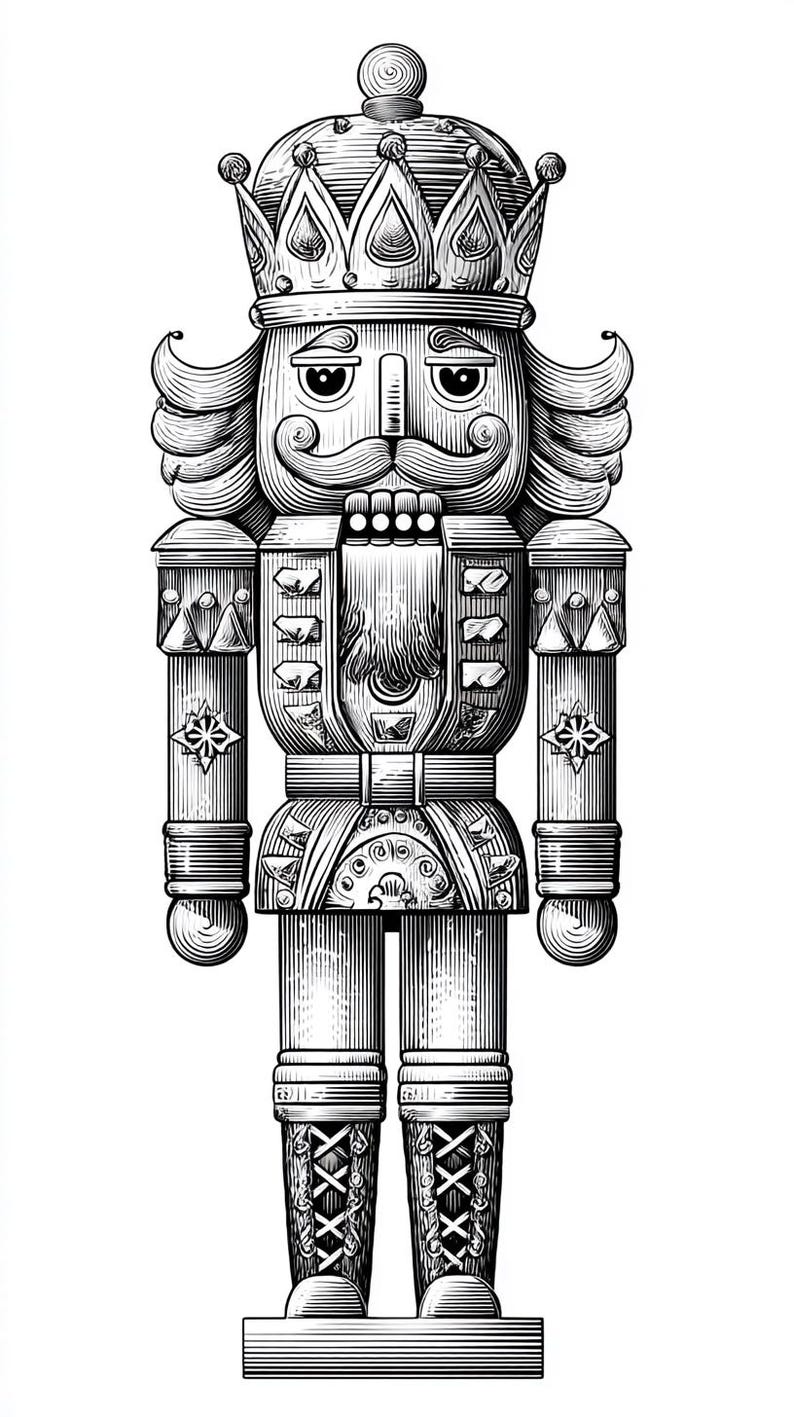 Nutcracker Line Art Illustration Black and White Bundle 2 36 Digital Ai ...