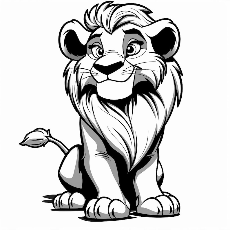 Lion Cartoon Line Art Bundle 2 90 PNG SVG AI Clipart (digital Download ...