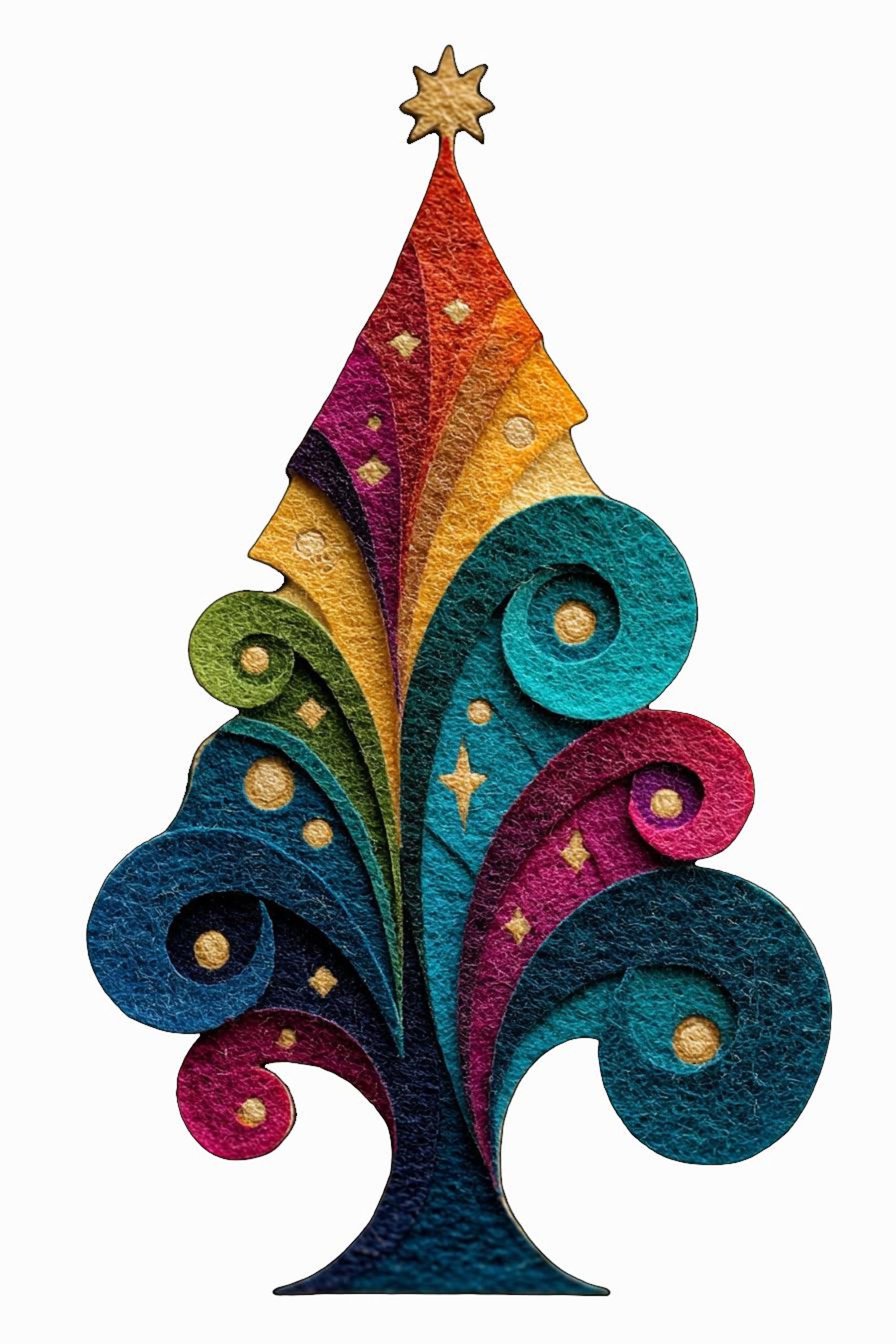 Christmas Tree Modern Abstract Color Line Art Bundle 3 21 Digital Ai ...