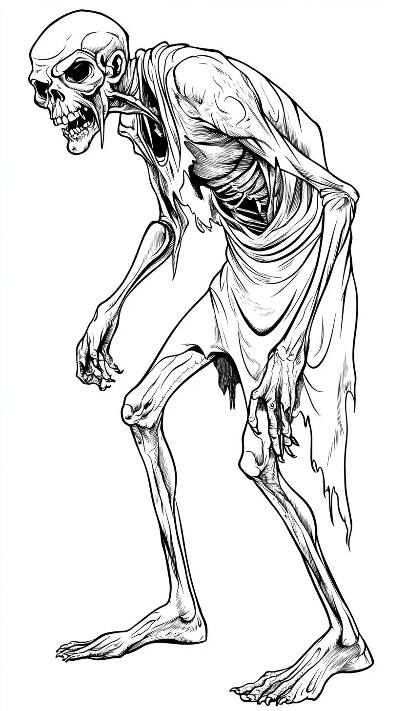 Ghouls Cartoon Line Art Illustration Black and White Bundle 1 48 ...