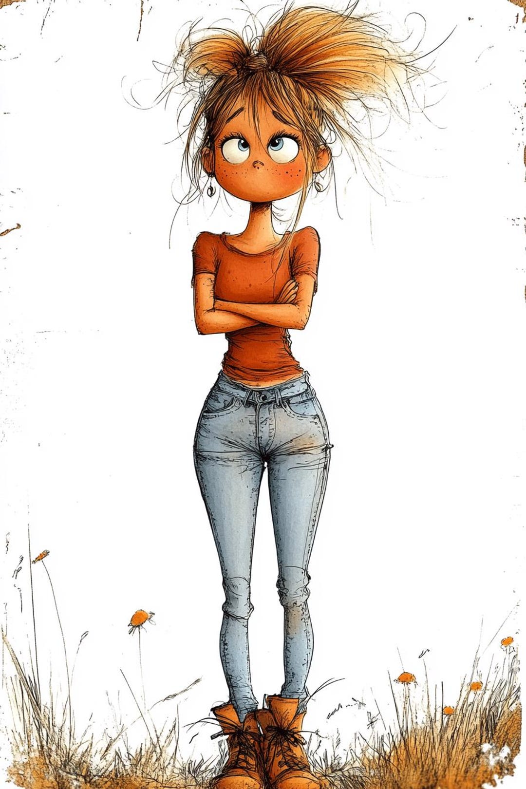 Student Groovy celia Cartoon Line Art Illustration Color Bundle 1 42 ...