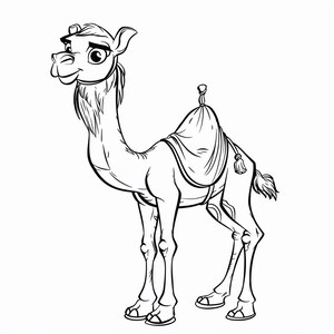Camel Cartoon Line Art Black and White Bundle 1 36 Digital Line Art Ai ...