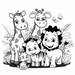 Animal Circus Group Cartoon Black and White Bundle 1 32 Digital Ai Line ...