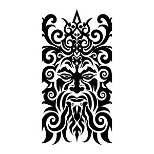 Faces Celtic-slavic Abstract Line Art Illustration Black and White ...