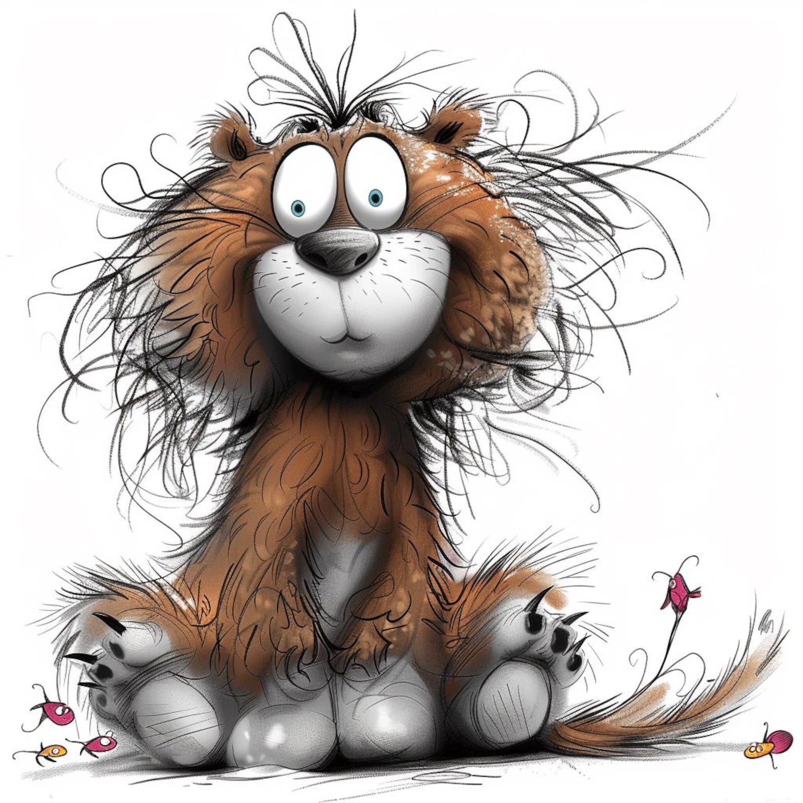 Bear Crazy Cartoon Line Art Color Bundle 2 30 Digital Ai Line Art PNG ...