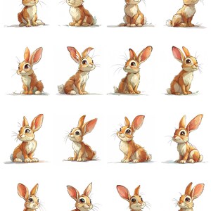 Bunnys of Easter Color Bundle 2 48 Digital Ai Line Art PNG-SVG (digital ...