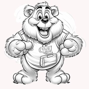 Bear at Work Cartoon Bundle 2 42 Digital Ai Line Art PNG-SVG (digital ...