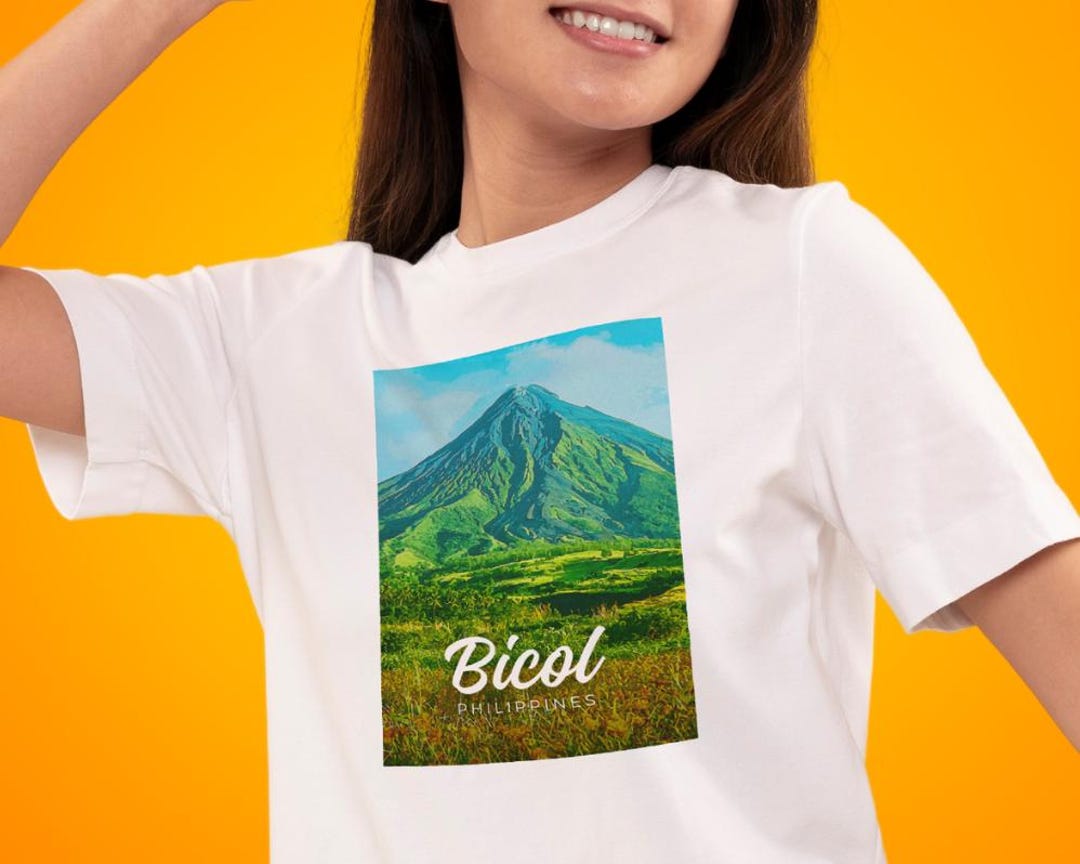 Mayon Volcano Shirt, Bicol Philippines T Shirt, Watercolor Effect T ...