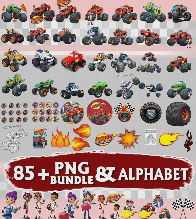 Blaze and the Monster Machines PNG Clipart Bundle (digital Download - Etsy