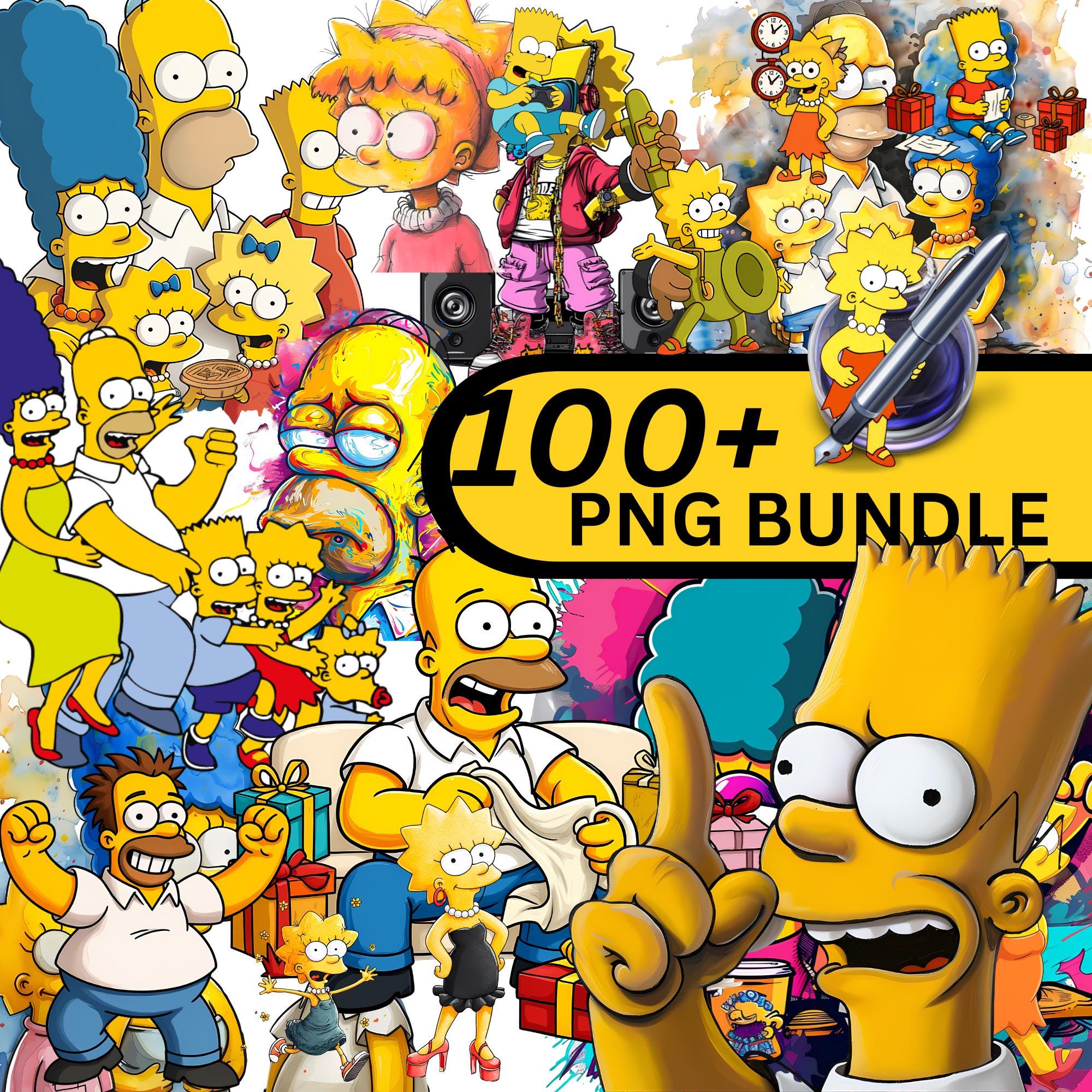 Simpsons 100+ Cliparts Bundle: SVG Cut Files for Cricut /simpsons PNG ...