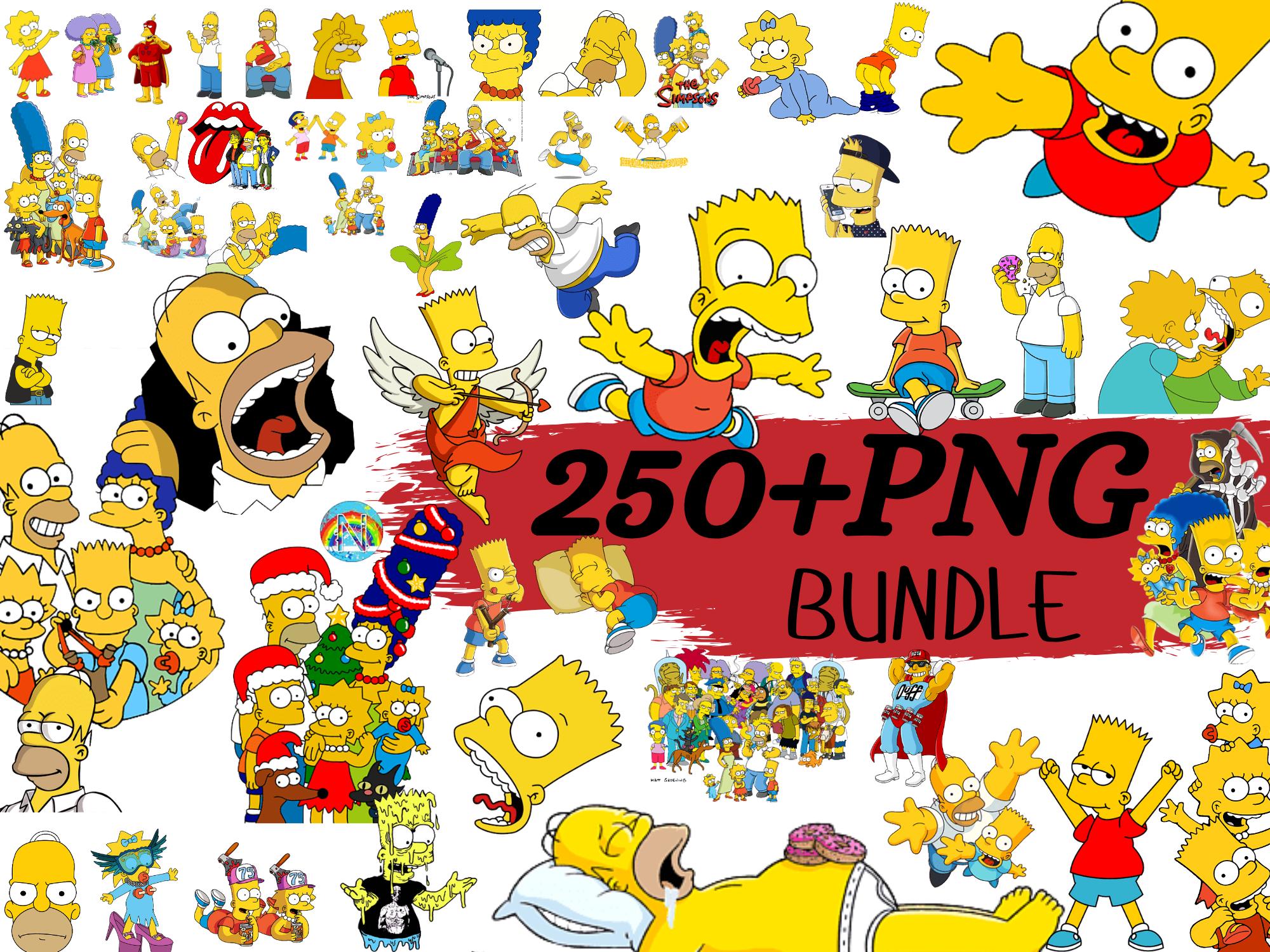 Simpsons Clipart PNG Bundle: Birthday Invitation Printable - Etsy