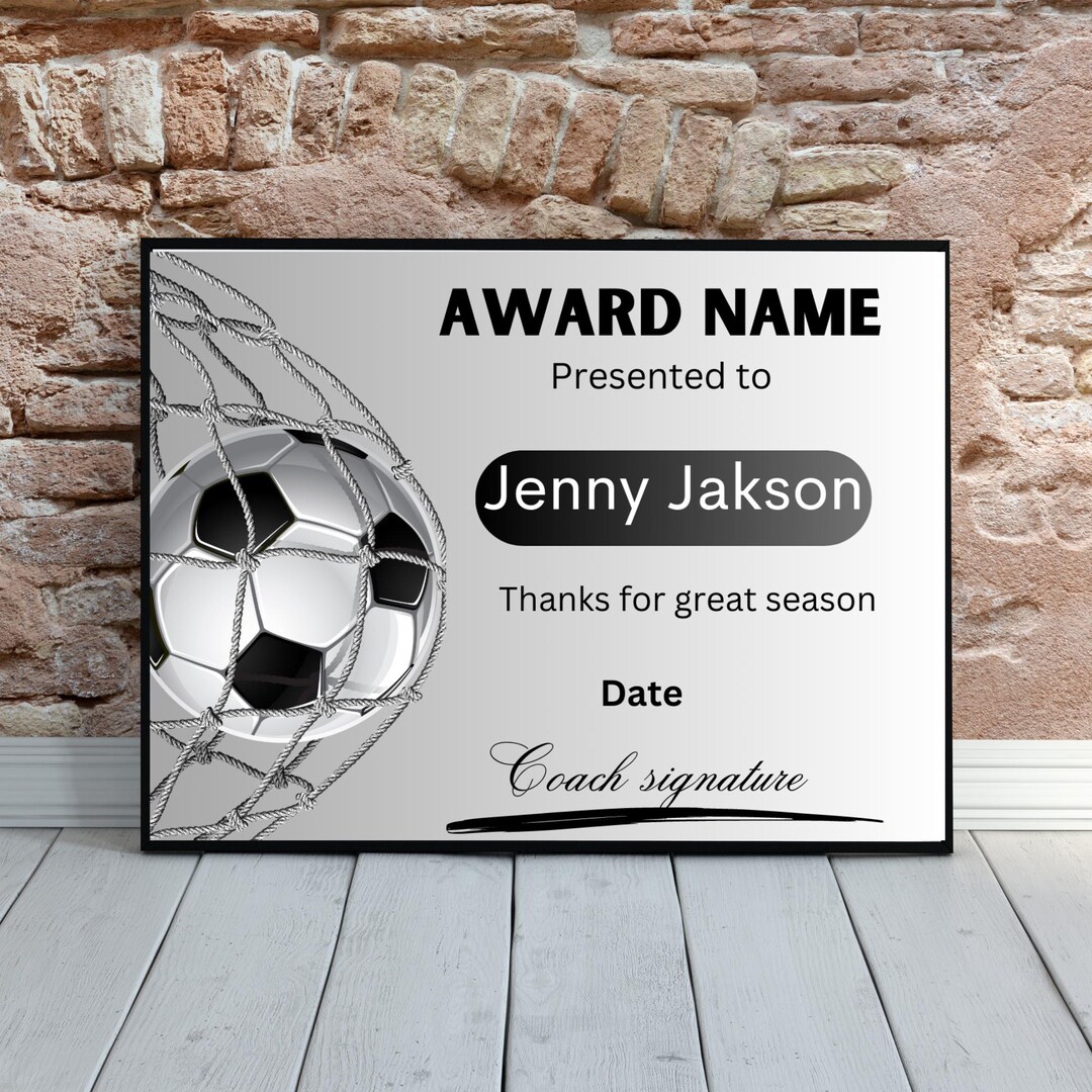Editable Football Award Certificates, End of Season Awards, Football ...