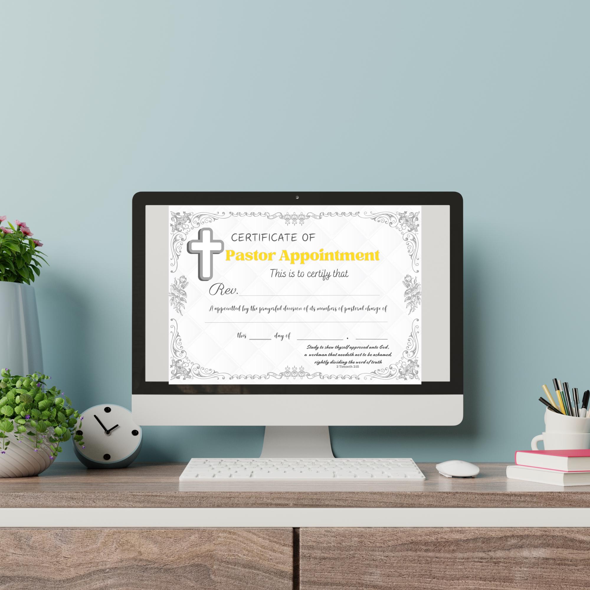 Editable Pastor Appointment Certificate Template (canva) - Etsy
