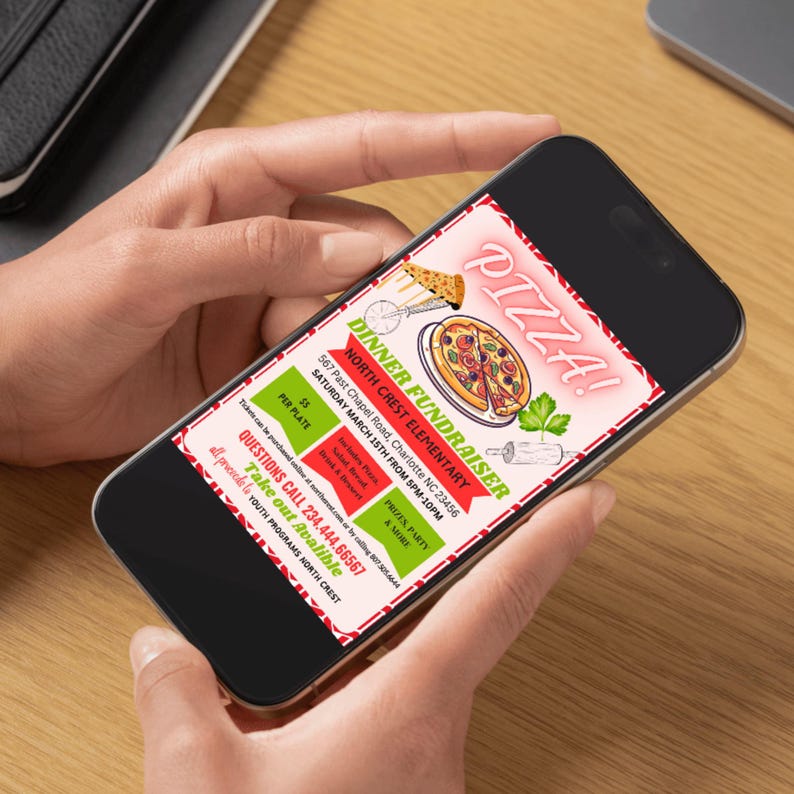 Pizza Fundraiser Flyer Editable Template, Pizza Italian Dinner Event ...