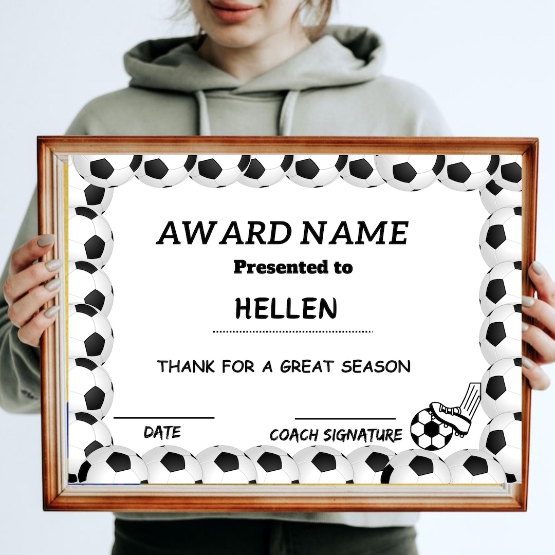 Football Award Certificate, Sport Certificate Award, Sports Award ...