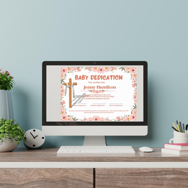 Baby Dedication Certificate/ Editable Baby Certificate / Baby ...