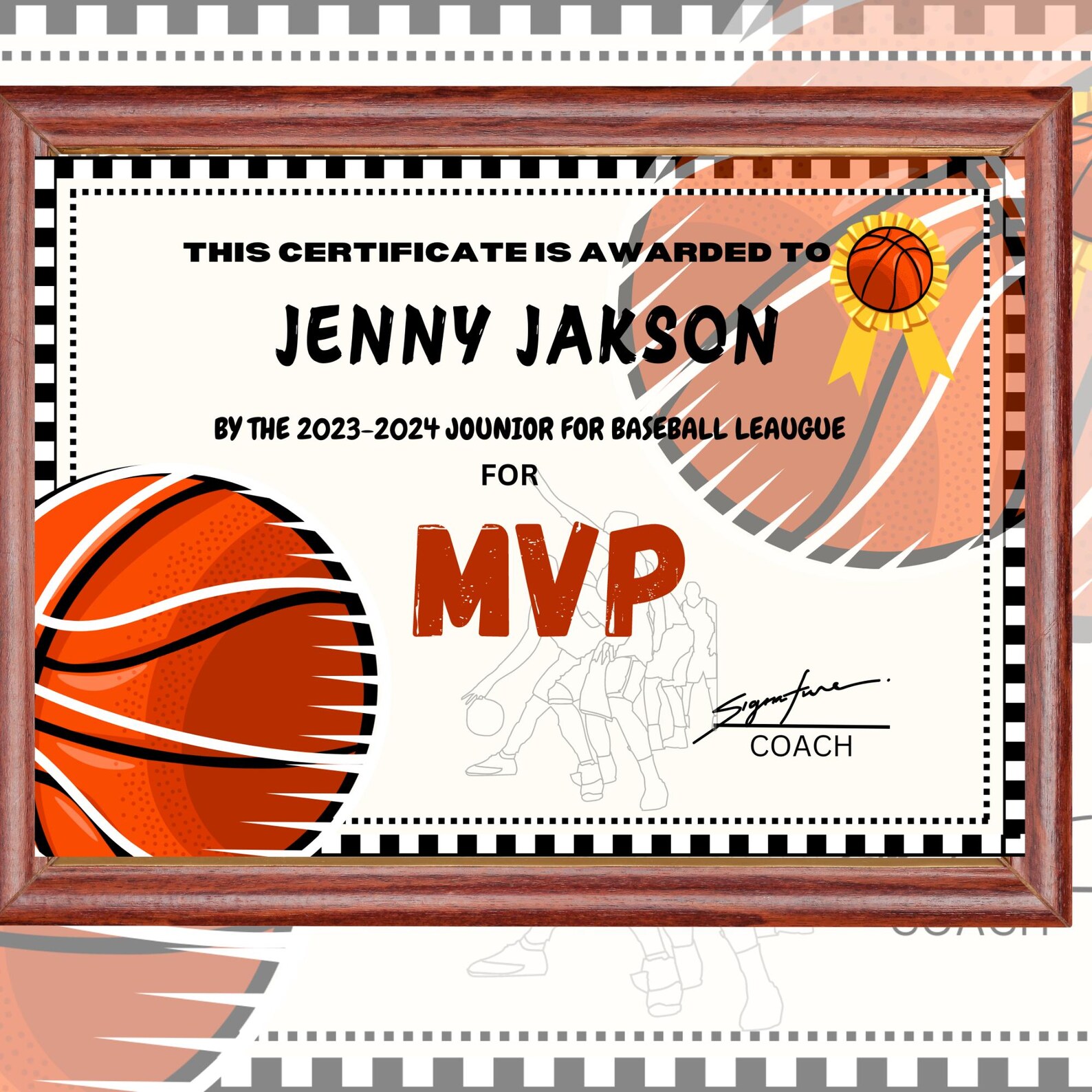 Basketball Award Certificate / Editable Award Ceremony Printable / End ...