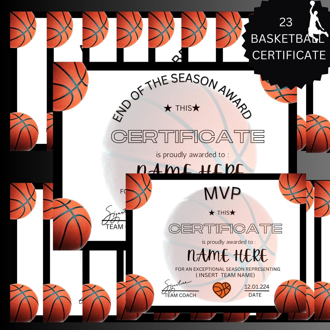 Editable Basketball Award Certificates: End of Season Team Superlatives ...