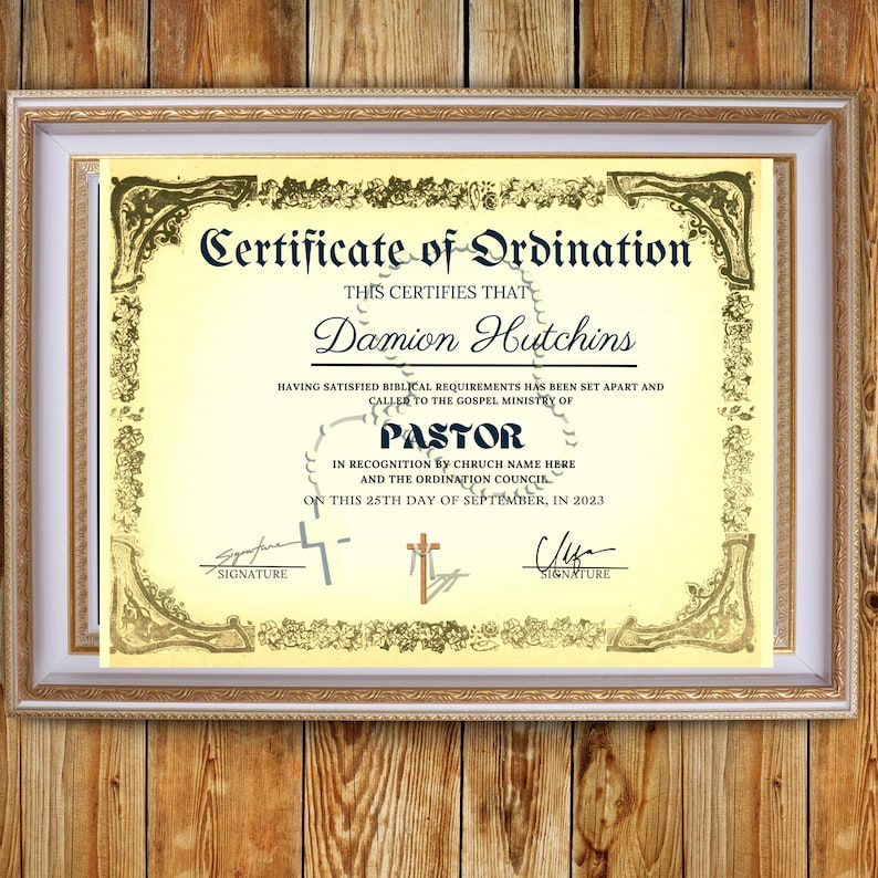 Editable Pastor Ordination Certificate Template (canva, Word, PPTX) - Etsy