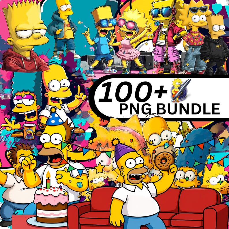 Simpsons 100+ Cliparts Bundle: SVG Cut Files for Cricut /simpsons PNG ...