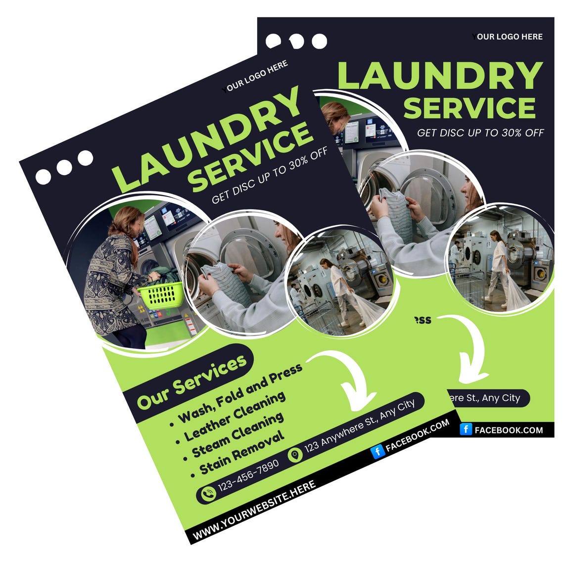 Laundry Services Flyer, DIY Flyer Template Design, Dry Cleaning Flyer ...