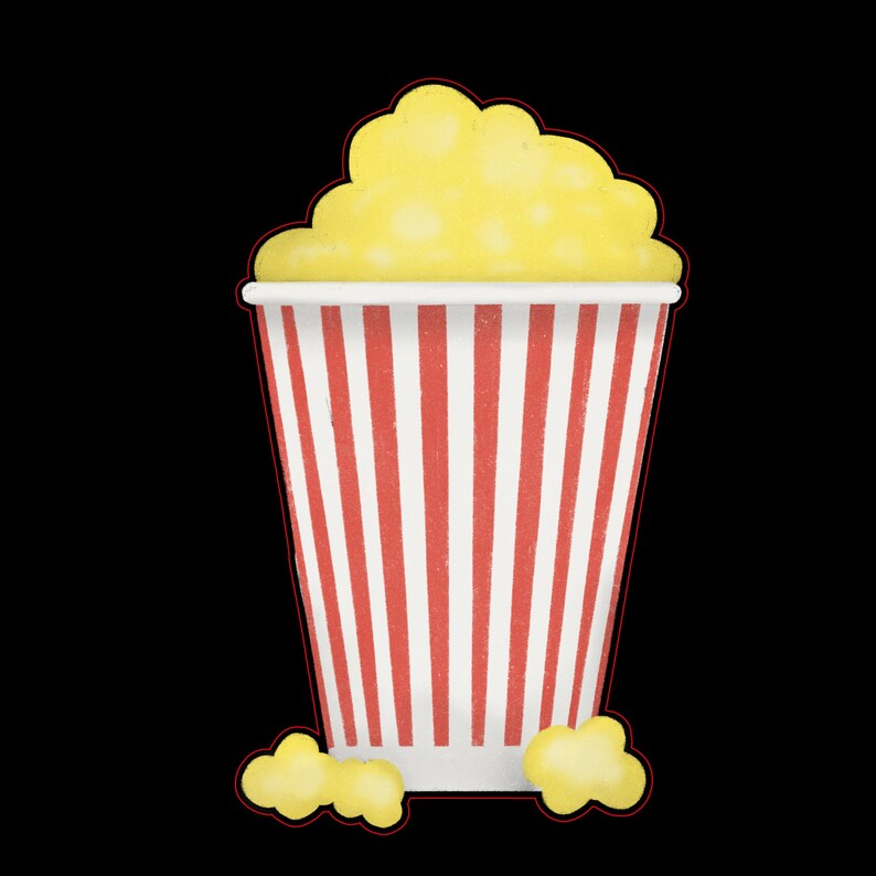 Movie Night Clipart: Cinema SVG, Film Strip Silhouette (digital ...
