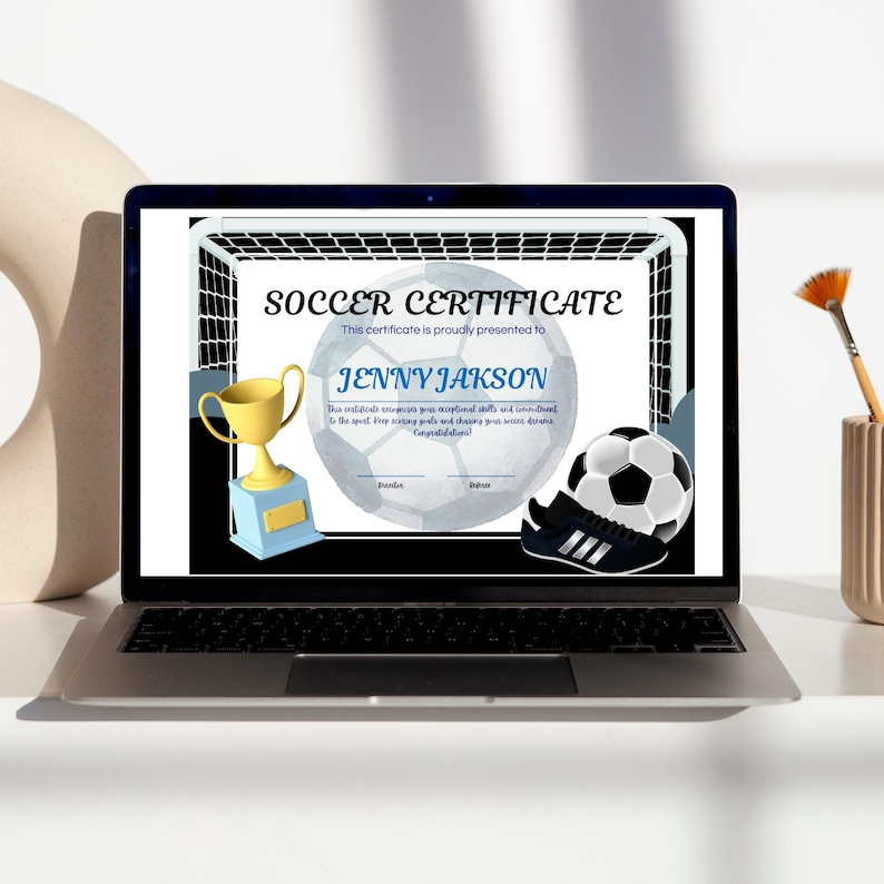 Editable Sports Award Certificate: Printable Soccer, Football Diploma ...