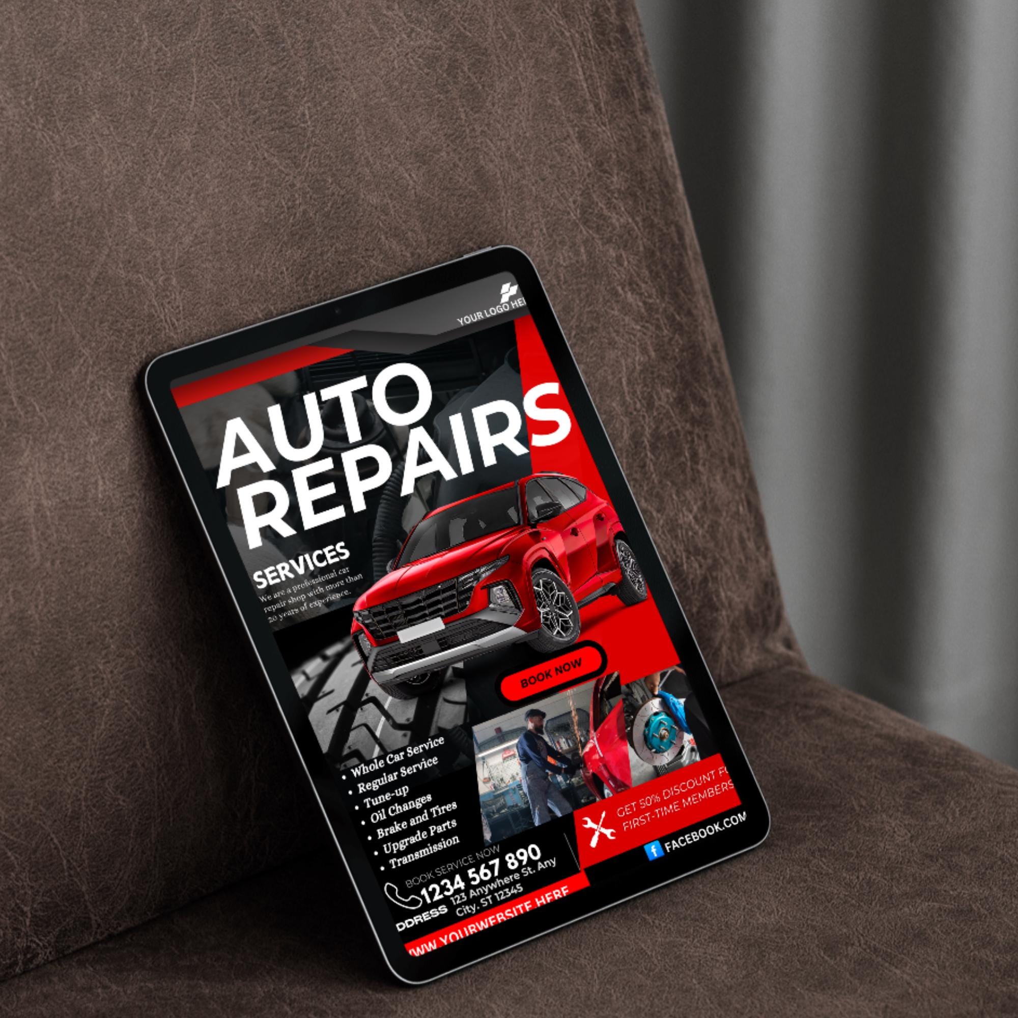 Car Repair Service Flyer Template: Auto Shop Social Media (canva, Word ...