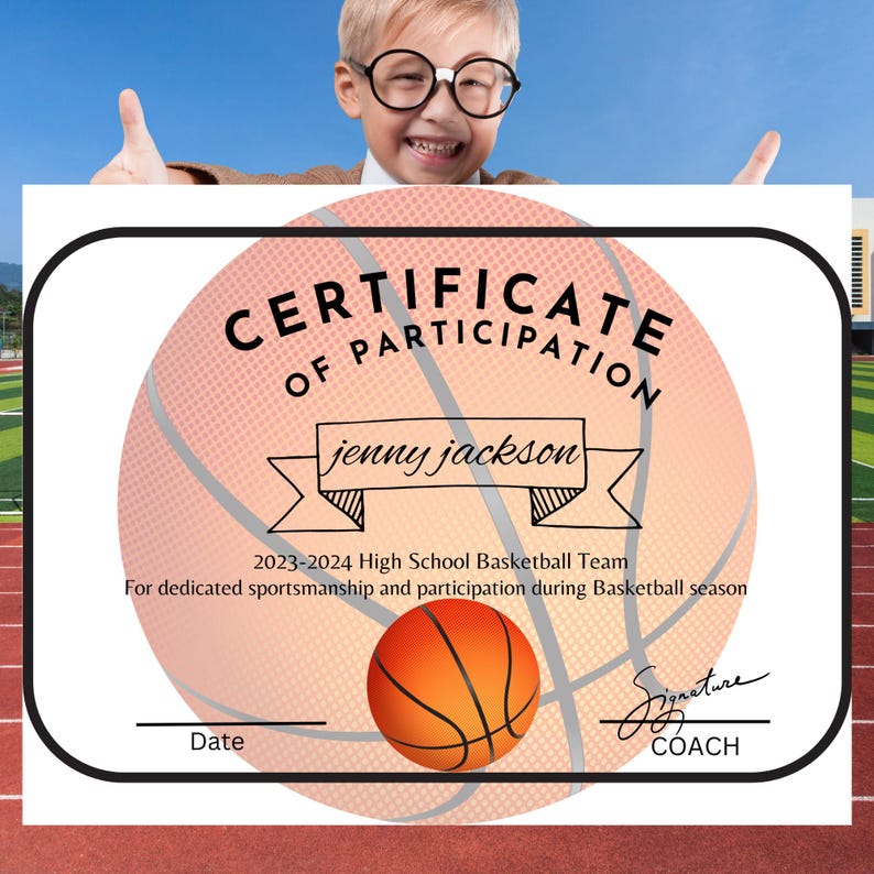 Editable Basketball Certificates- Basketball Awards- Basketball End of ...